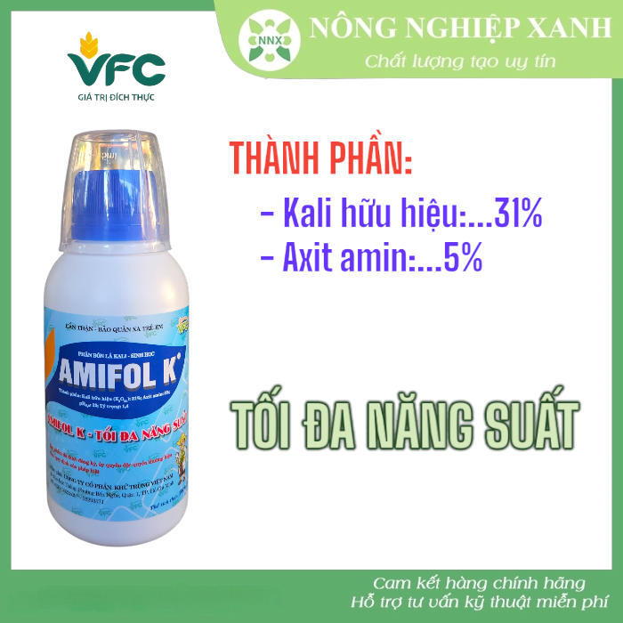 Phân bón lá Kali sinh học AMIFOL K chai 200ml - Sản Phẩm của VFC