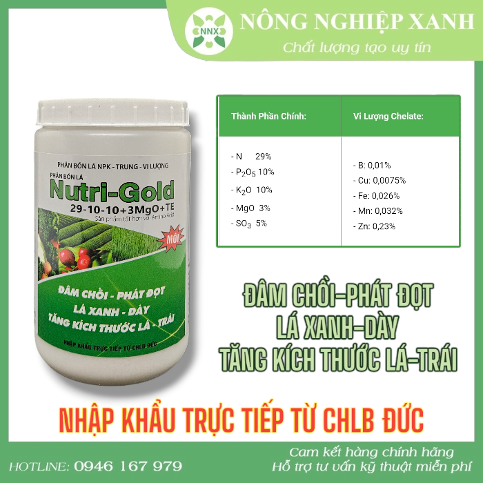 Phân Bón Lá NUTRI-GOLD hộp 500gr